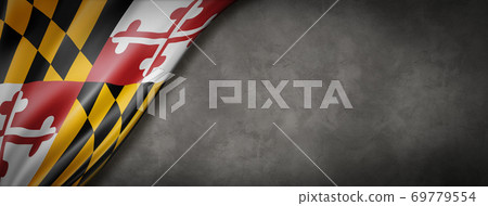 Maryland flag on concrete wall banner, USA-插圖素材 [69779554] - PIXTA圖庫