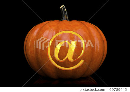 Email Symbol carved in pumpkin. Halloween font... - Stock Illustration ...