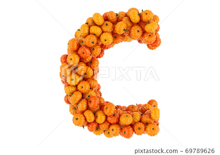 Letter C from Pumpkins. 3D rendering - Stock Illustration [69789626 ...