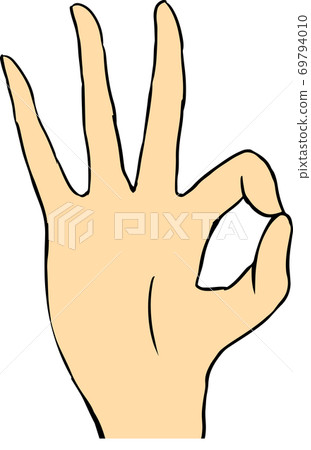Illustration of a simple ok hand pose - Stock Illustration [69794010 ...