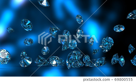 Dancing diamonds with blue background - Stock Illustration [69800555 ...