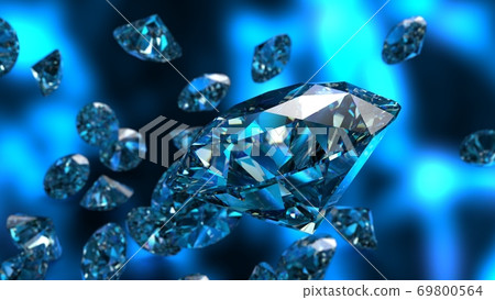 Dancing diamonds with blue background - Stock Illustration [69800564 ...