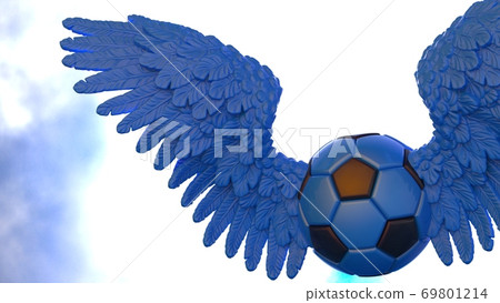 Illustration of a soccer ball with wings - Stock Illustration [69801214 ...