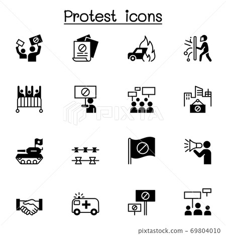 Protest icon set vector illustration graphic - Stock Illustration ...