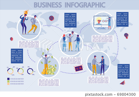Business Infographic Set with People Characters. - Stock Illustration ...