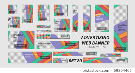 Vector ad web banner with standard size. design... - Stock Illustration ...