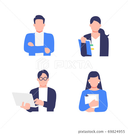 Simple business person upper body illustration... - Stock Illustration ...