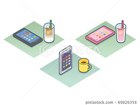 Illustration of break time on smartphone - Stock Illustration [69826358 ...