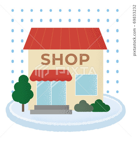 Vector illustration of a shop in the snow - Stock Illustration ...