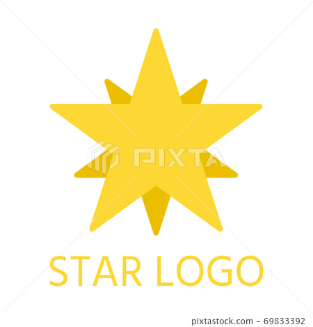 Abstract flat yellow star logo icon closeup vector - Stock Illustration ...