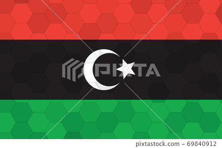 Libya flag illustration. Futuristic Libyan flag... - Stock Illustration ...