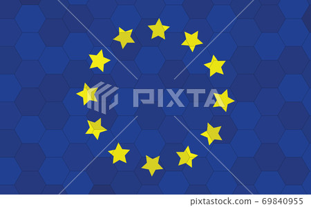 Europe flag illustration. Futuristic European... - Stock Illustration ...