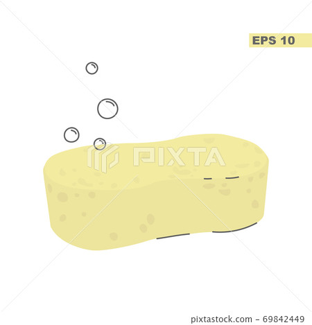 Vector illustration of a yellow sponge isolated... - Stock Illustration ...
