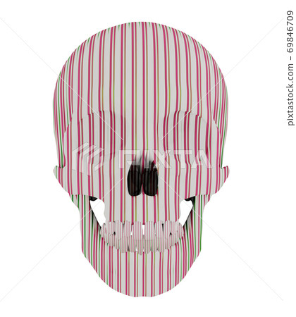 abstract striped skull isolated on white...-插圖素材 [69846709] - PIXTA圖庫