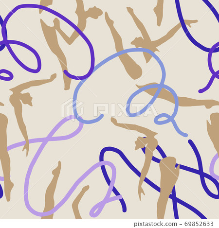 Sports seamless pattern with gymnasts. Vector - Stock Illustration ...
