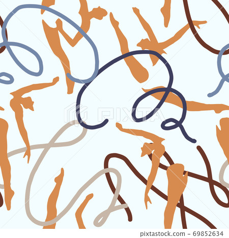 Sports seamless pattern with gymnasts. Vector - Stock Illustration ...