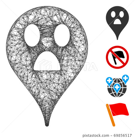 Wonder Smiley Map Marker Web Vector Mesh... - Stock Illustration ...