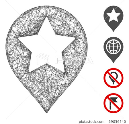 Star Map Marker Web Vector Mesh Illustration - Stock Illustration ...