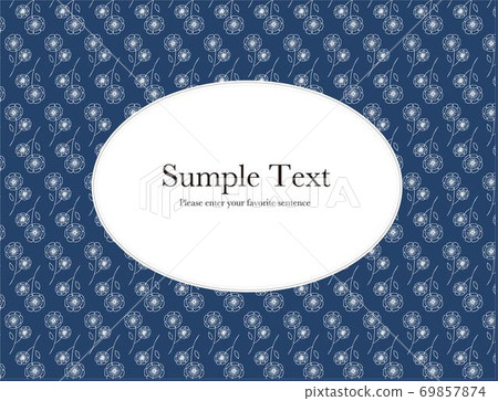 Floral dark blue pattern sample label - Stock Illustration [69857874 ...