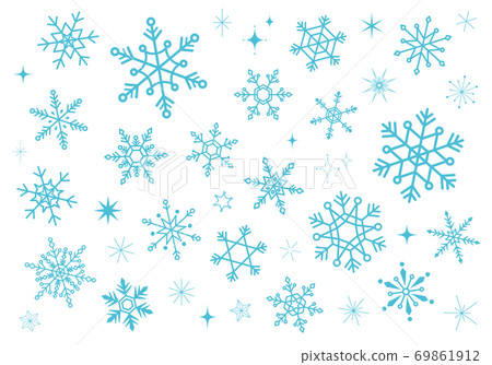 Various snowflakes and glitter marks - Stock Illustration [69861912 ...
