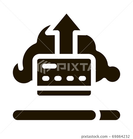 Write-Off Data Through Cloud Storage Icon... - Stock Illustration ...