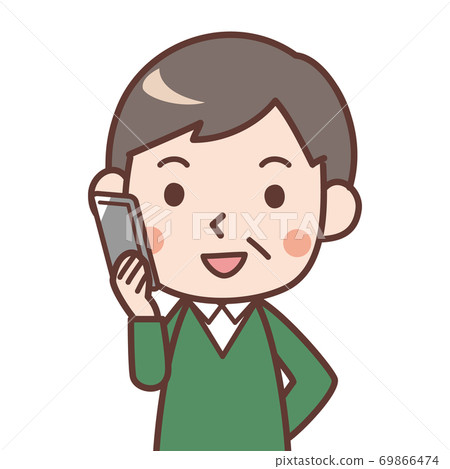 Uncle calling with a smile - Stock Illustration [69866474] - PIXTA