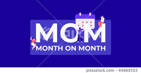 MOM month on month. Calendar dates of... - Stock Illustration [69868583 ...