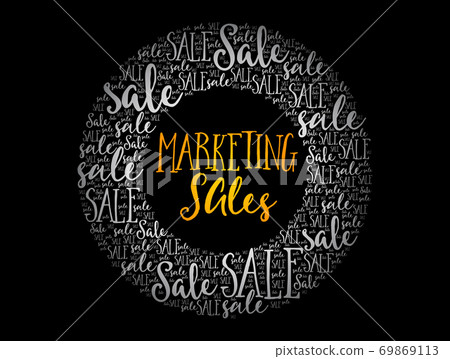 Marketing Sales circle word cloud collage - Stock Illustration ...