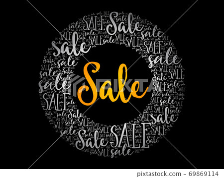 SALE circle word cloud collage, business concept - Stock Illustration ...