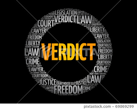 Verdict circle word cloud collage, law concept - Stock Illustration ...