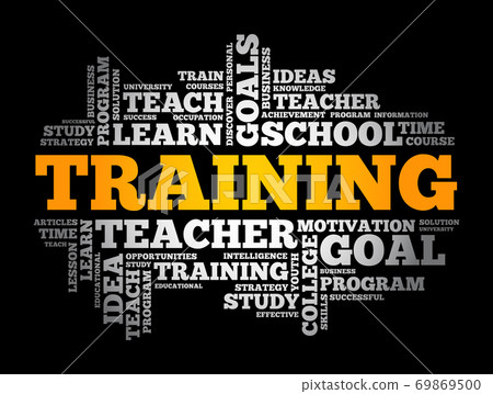 TRAINING word cloud collage, education concept - Stock Illustration ...