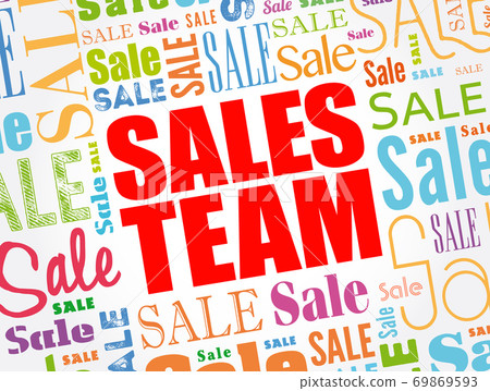 Sales Team word cloud collage, business concept - Stock Illustration ...