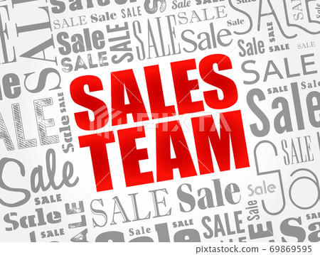 Sales Team word cloud collage, business concept - Stock Illustration ...