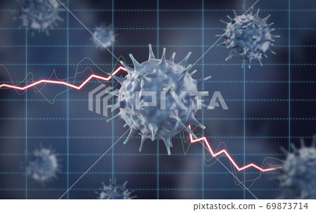 Graph showing the effects of viruses - Stock Illustration [69873714 ...