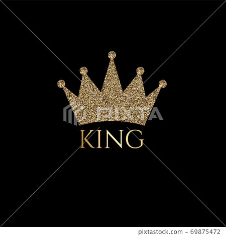 Trendy lettering King with gold crown image for... - Stock Illustration ...