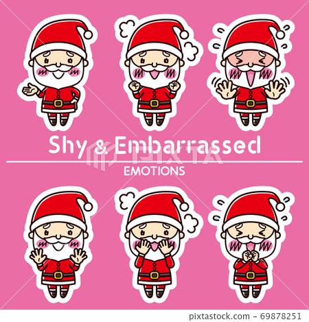 Santa Claus facial expression set / shy /... - Stock Illustration ...