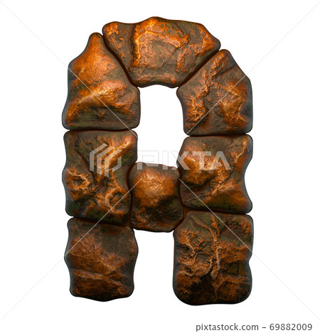 Rocky letter A. Font of stone isolated on white... - Stock Illustration ...