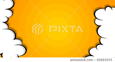Cartoon puff cloud yellow background for text - Stock Illustration ...
