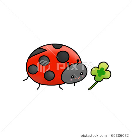 Four Leaf Clover and Ladybug - Stock Illustration [69886082] - PIXTA