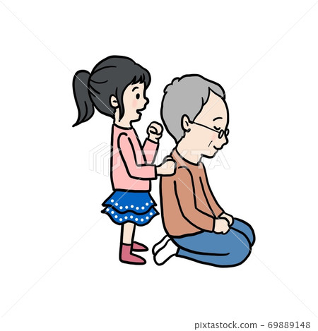 Girl tapping shoulders facing right - Stock Illustration [69889148] - PIXTA