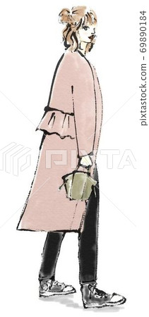 Small looking back dashingly - Stock Illustration [69890184] - PIXTA