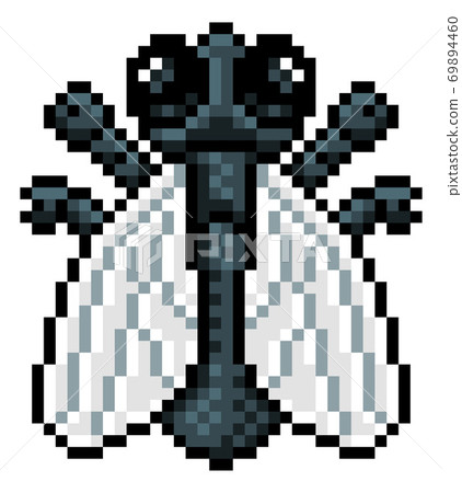 Fly Bug Insect Pixel Art Video Game 8 Bit Icon-插圖素材 [69894460] - PIXTA圖庫