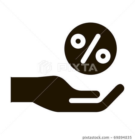 Hand Percent Sign Icon Vector Glyph Illustration - Stock Illustration ...