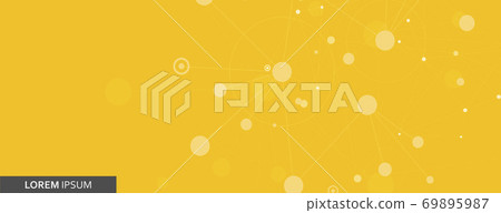 Vector lines, circle, dots connect in abstract... - Stock Illustration [69895987] - PIXTA