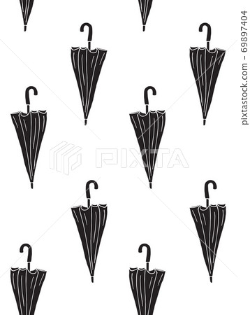 Vector seamless pattern of sketch umbrella - Stock Illustration ...