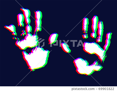 Hand print on dark background - Stock Illustration [69901822] - PIXTA