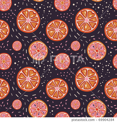 Citrus Fruit Slices Pattern - Stock Illustration [69904284] - PIXTA