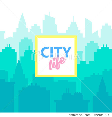 City life background. Poster template with... - Stock Illustration ...