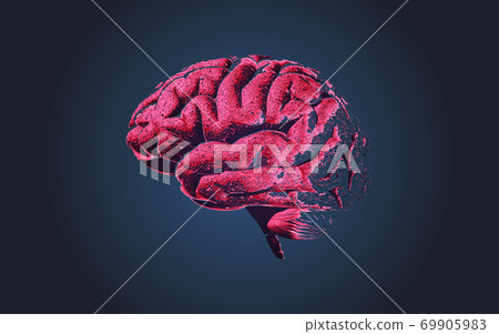 Vector brain damage illustration isolated on... - Stock Illustration ...