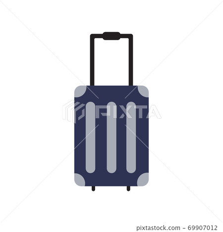 Blue suitcase vector illustration in flat... - Stock Illustration ...